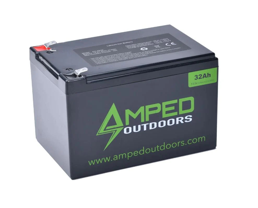 AMPED OUTDOORS - 32Ah Lithium Battery (14.8V NMC) with Charger (Blueto ...